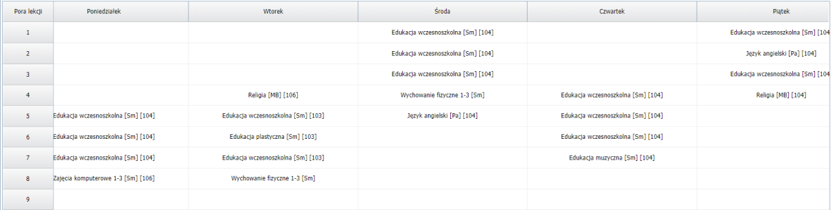 Plan lekcji 2b | Szkoła Podstawowa nr 13 im. Władysława Jagiełły w Kielcach
